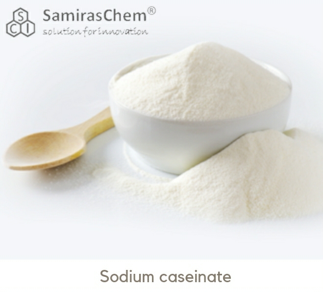 Sifat kimia Sodium Caseinate dengan rumus (C8H11NaO7)n